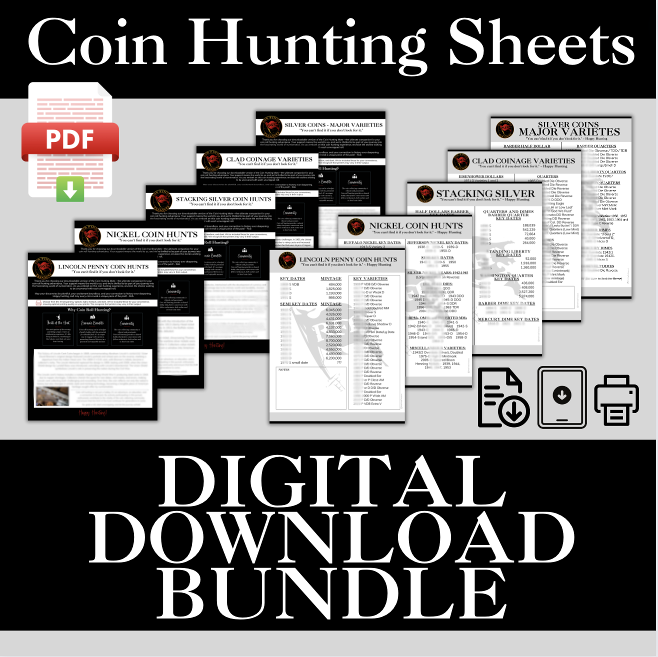 RFT COIN HUNTING SHEETS *BUNDLE* – RobFindsTreasure